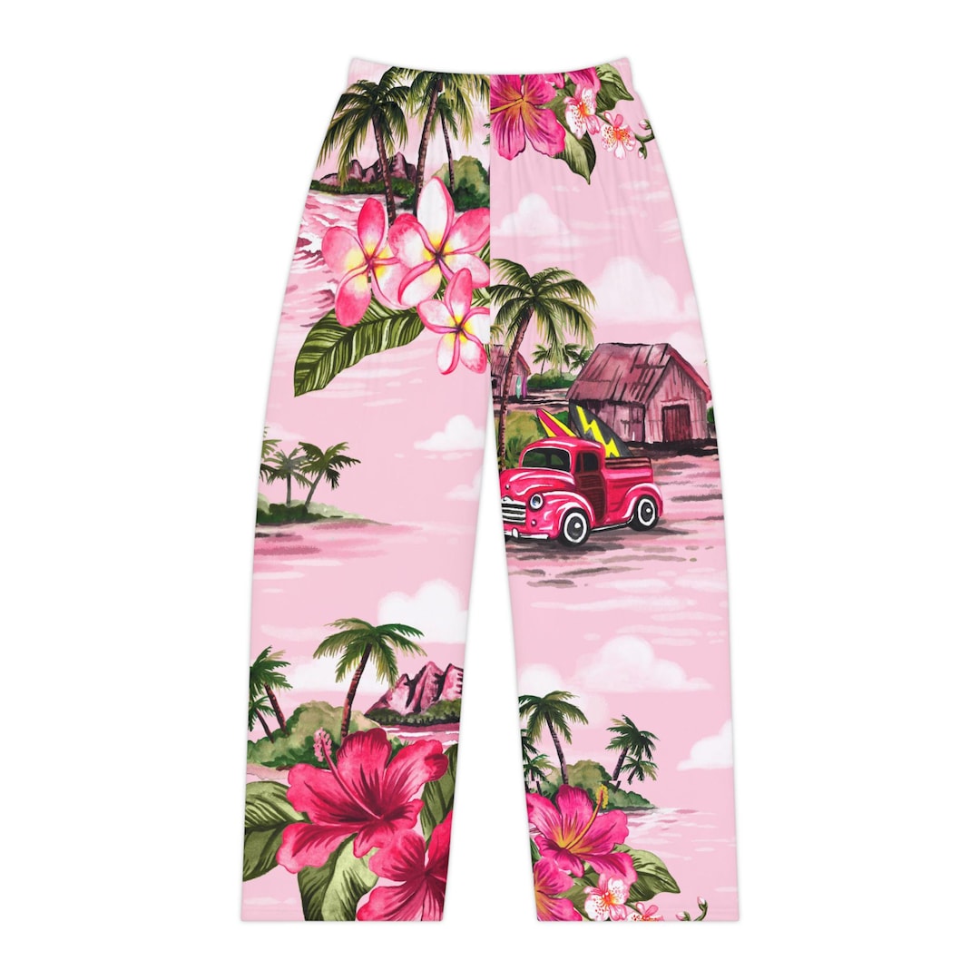 Tropical Island Hibiscus Flower Women's Pajama Pants/lounge Pants for ...