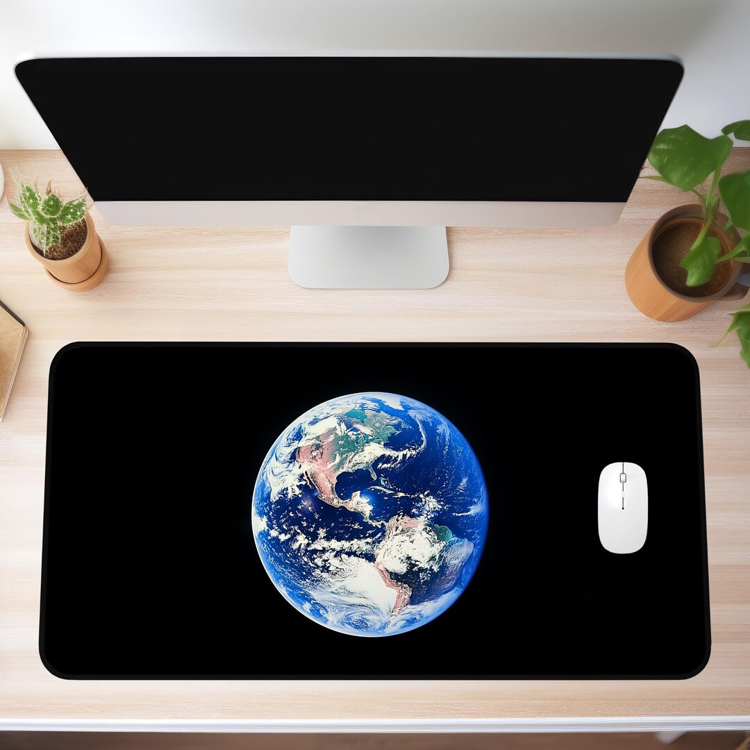 Earth Mouse Pad Desk Mat, Office Decor, Large Mouse Pad, Work From Home ...
