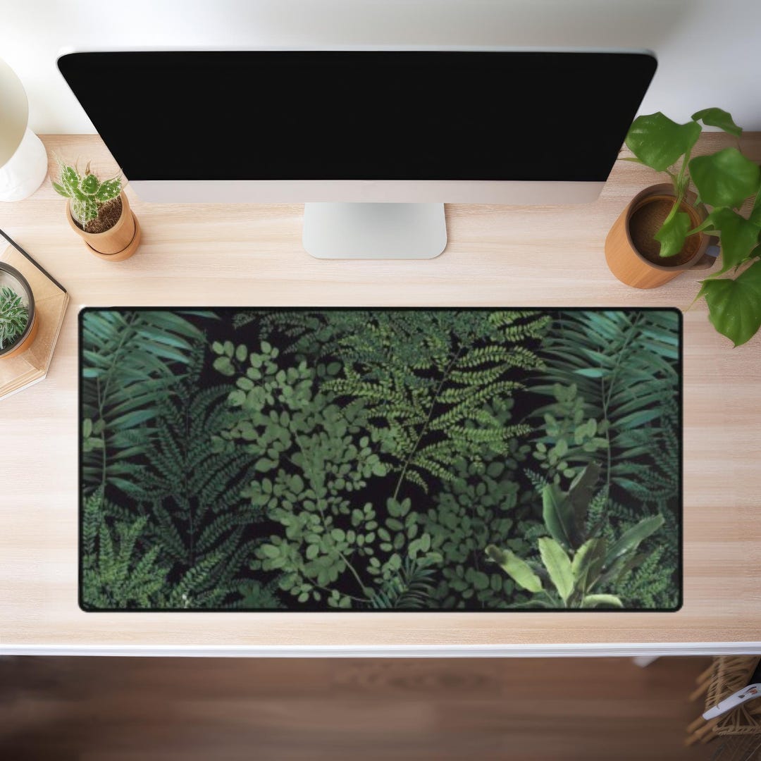 Deep in the Forest Desk Mat, Green Desk Pad, Botanical Decor, Nature ...