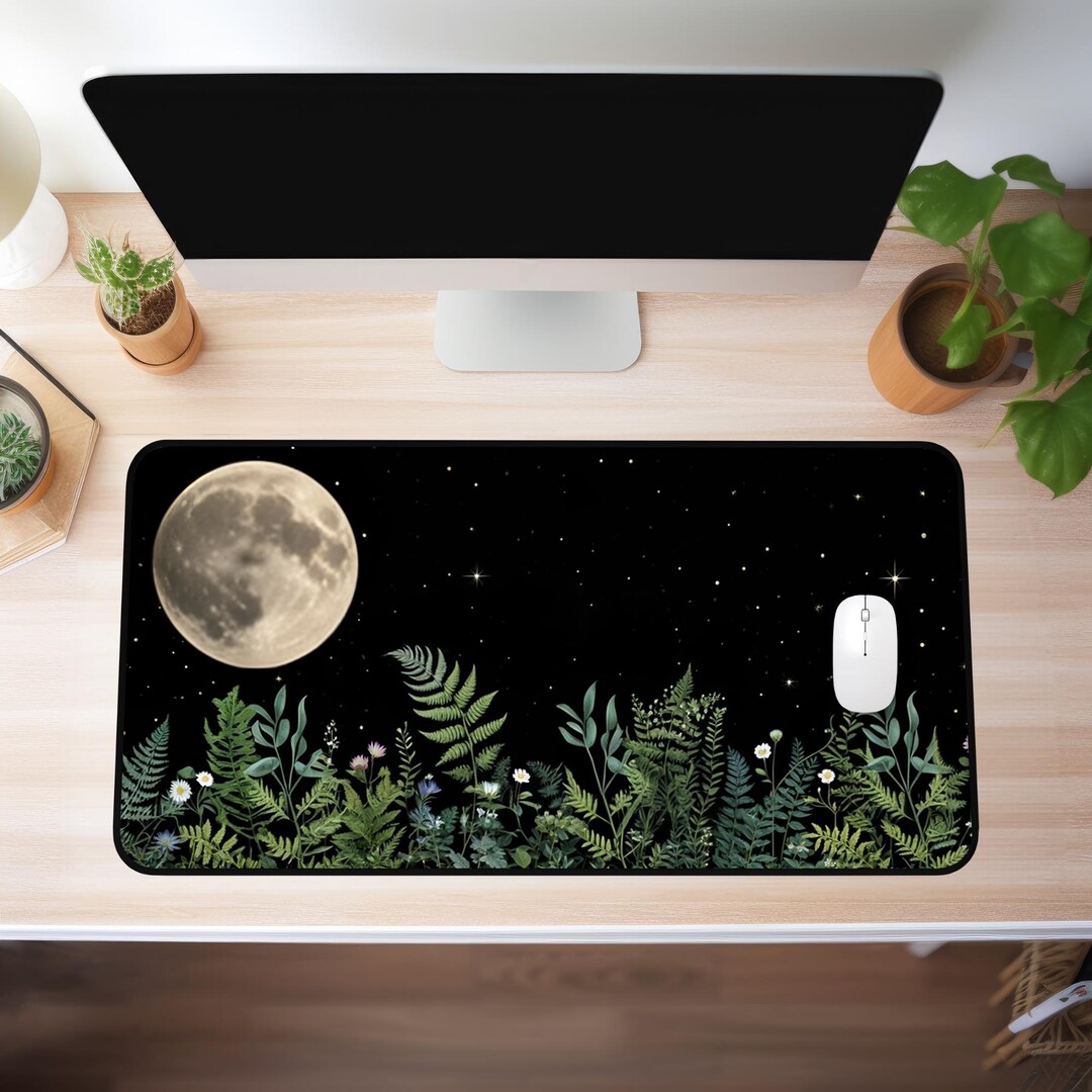 Moon and Stars Desk Mat XXL Large Extended Mouse Pad for Office, Custom ...