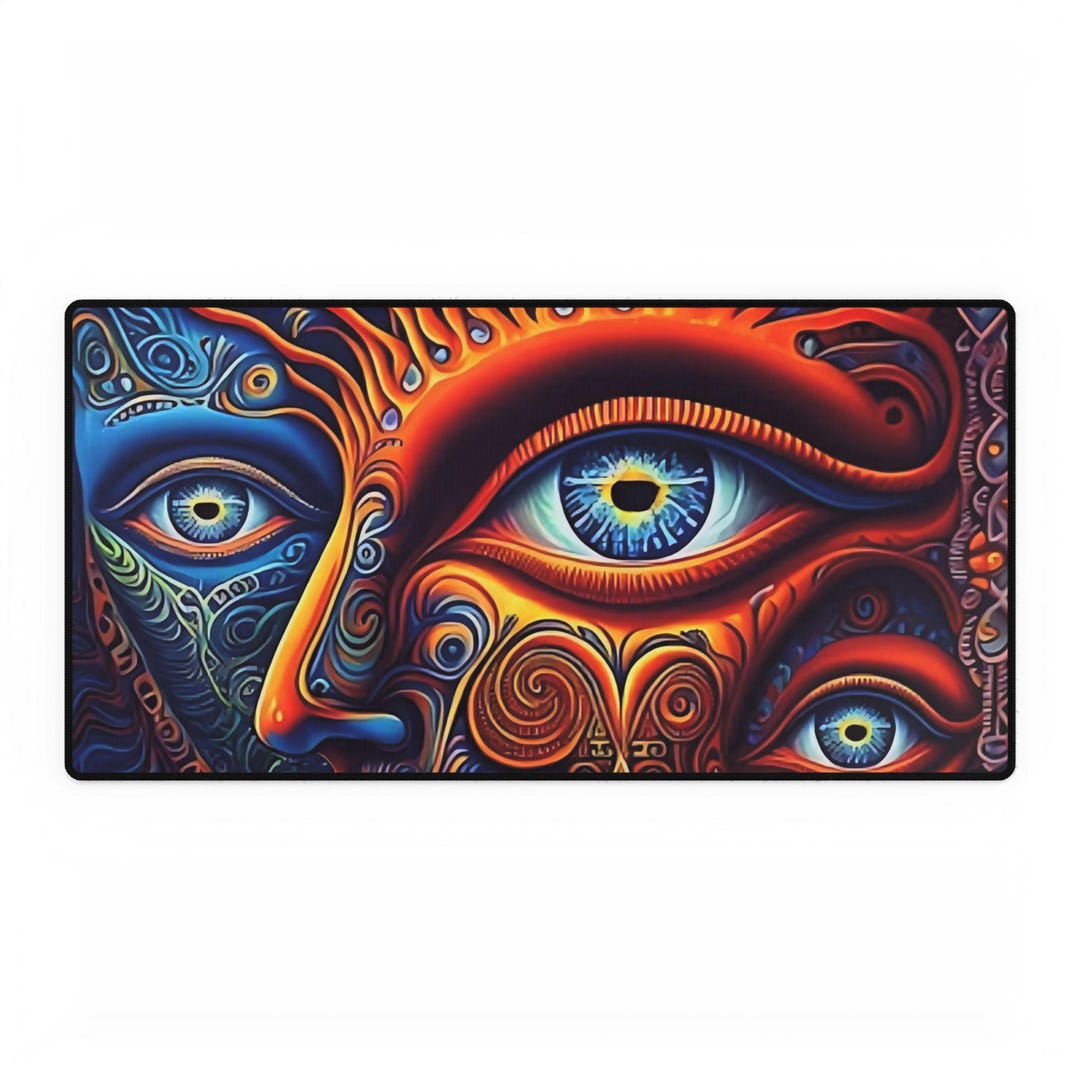 Eye for an Eye Desk Mat, Cute Mouse Pad, Colorful Desk Decor, Large ...