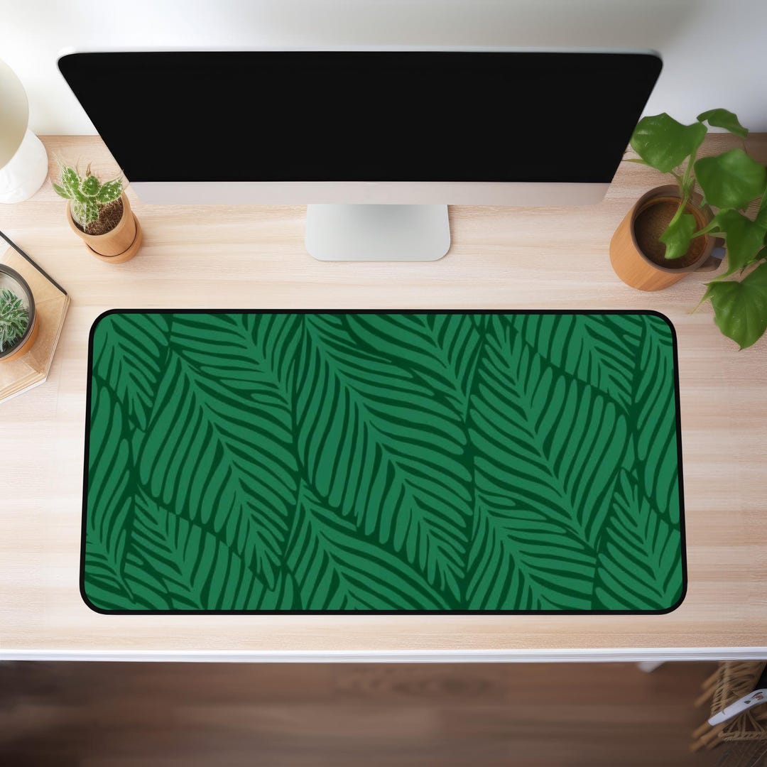 Green Leaf Desk Mats - Mouse Pad, Work From Home Essentials, Table ...