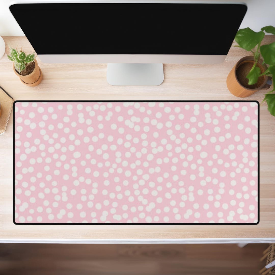 Pink Spots Desk Mat Mouse Pad, Home Decor, XL Large Gaming Computer ...