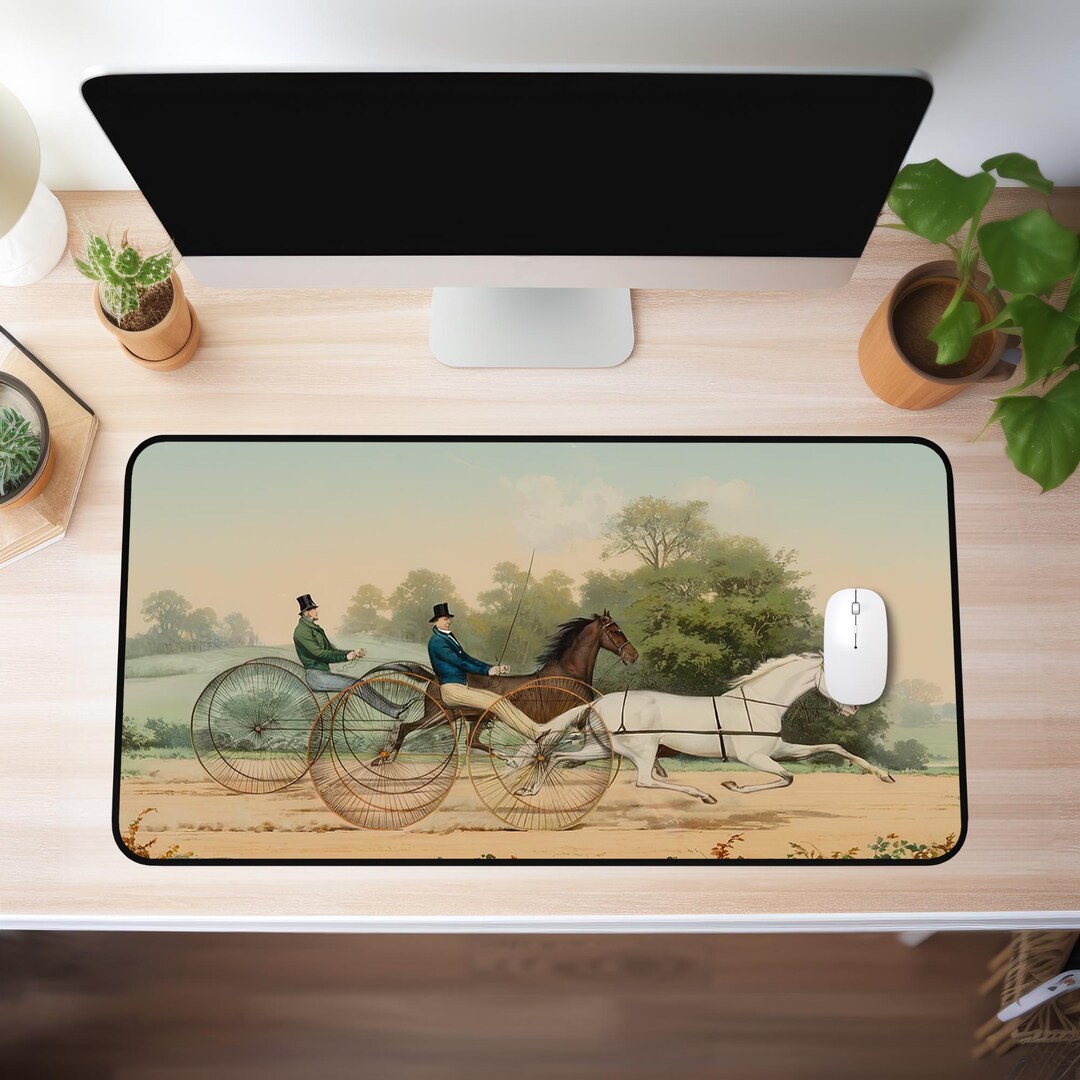 Horse & Carriage Desk Mats - Stylish Office Pad, Mouse Pads, Work From ...