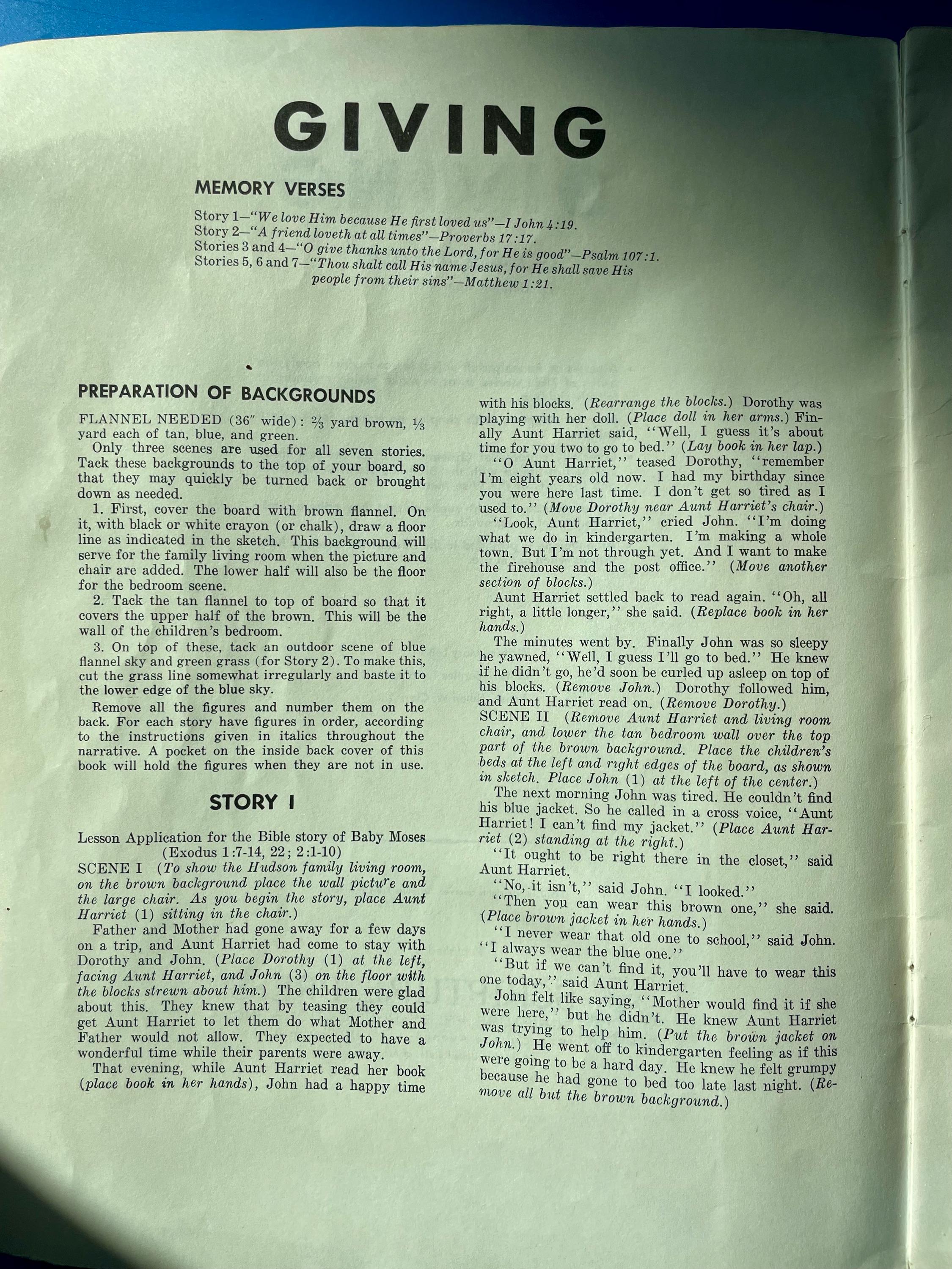 Gospel-graph From 1957 - Giving - A Series of Flannelgraph Object ...