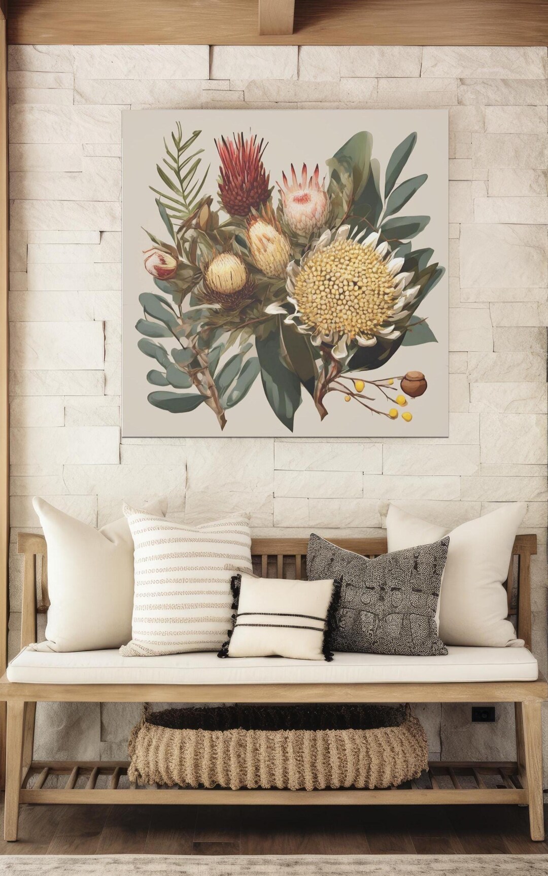 Australiana Flowers Canvas Australian Print Australian Wildflowers ...
