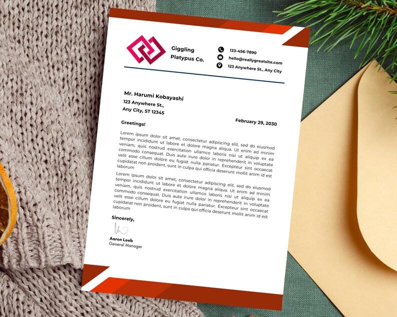 Minimal Letterhead Template Corporate Letterhead Company Letterhead ...