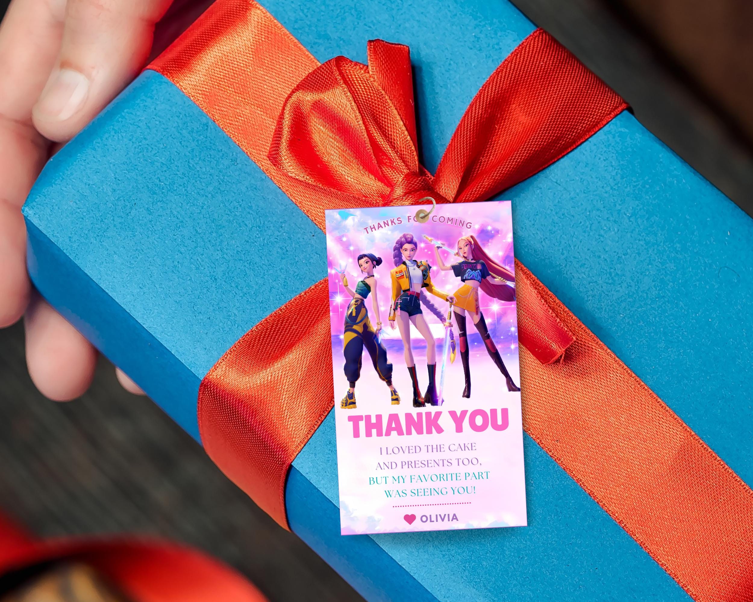 Kpop Demon Hunters Birthday Thank You Tag K-pop Party Label BTS Themed ...