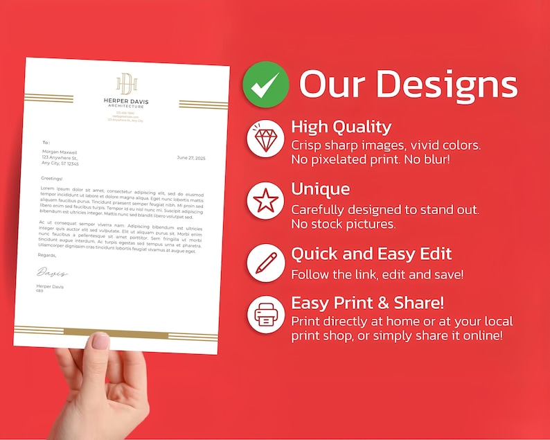 Luxury Letterhead Design Hotel’s Official Letterhead Template for ...