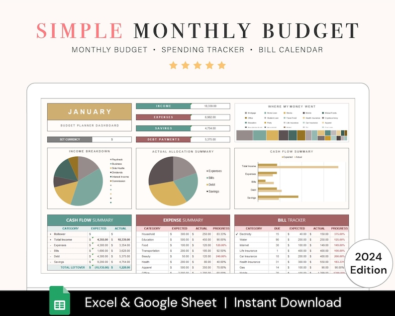 Student Monthly Budget Spreadsheet for College Students Monthly Budget ...