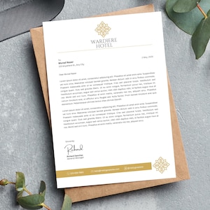 Luxury Hotel Letterhead Design Hotel’s Official Letterhead Template for ...