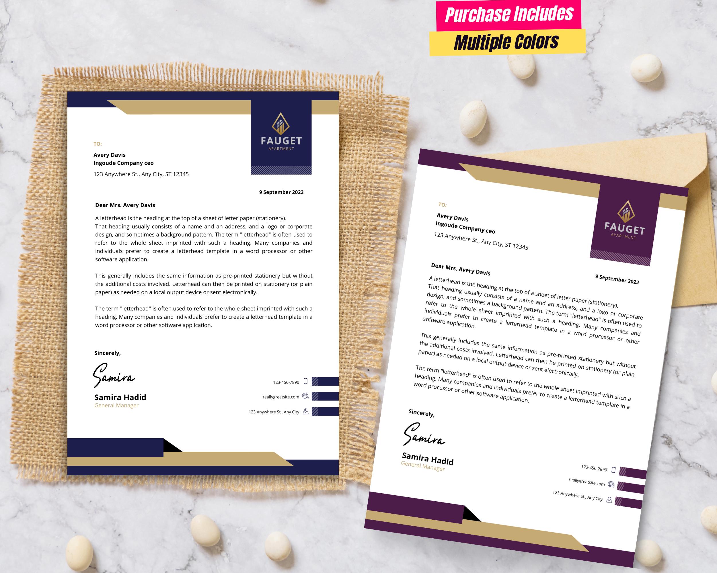 Letterhead Template Corporate Letterhead Multipurpose Letterhead Document Letterhead Template ...