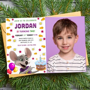 Printable Chuck E Cheese Birthday Invitation Chuck Evite Mouse Birthday Party Invite Cheesy Fun ...