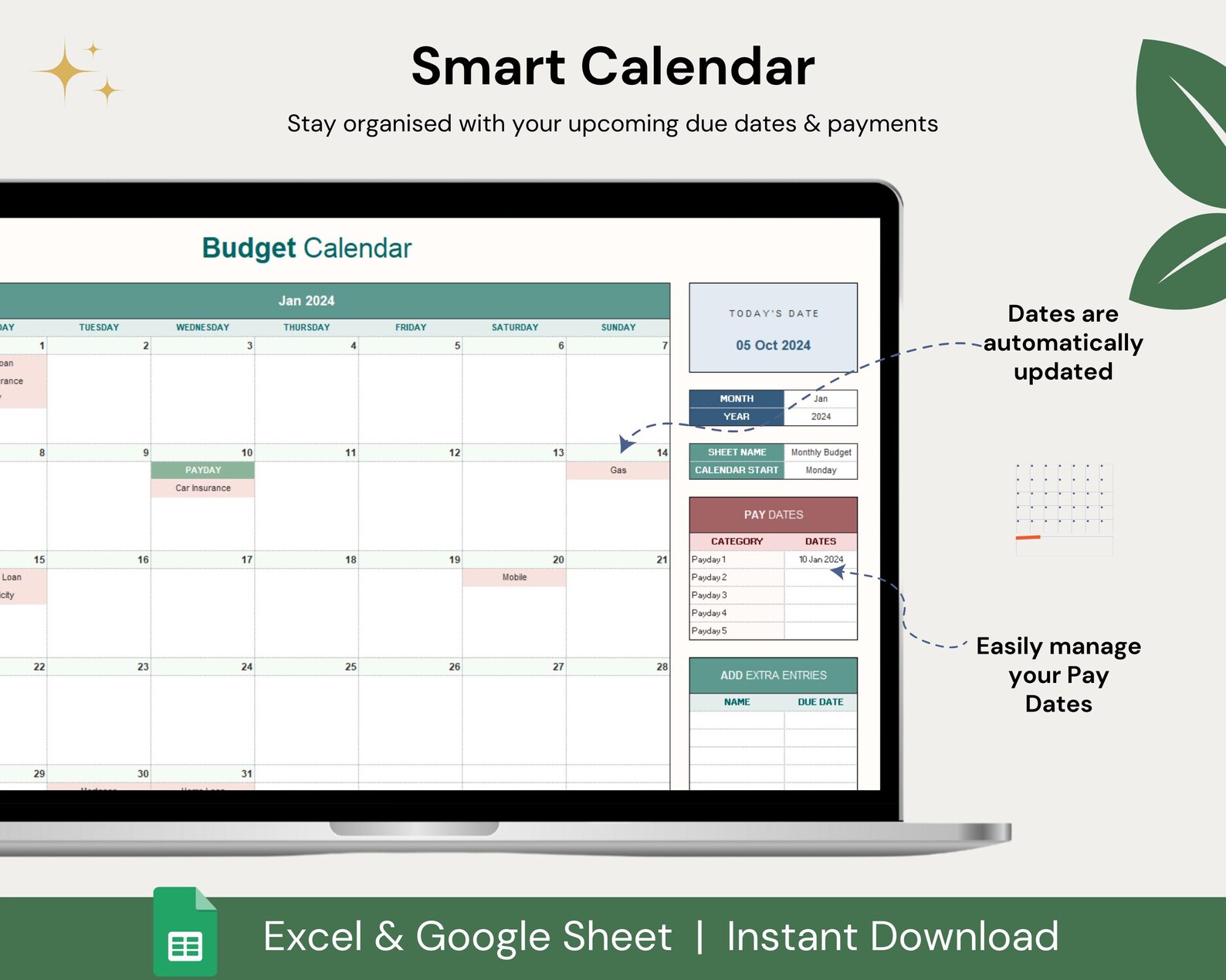 Excel Budget Template, Ultimate Monthly Budget Finance Tracker, Excel ...