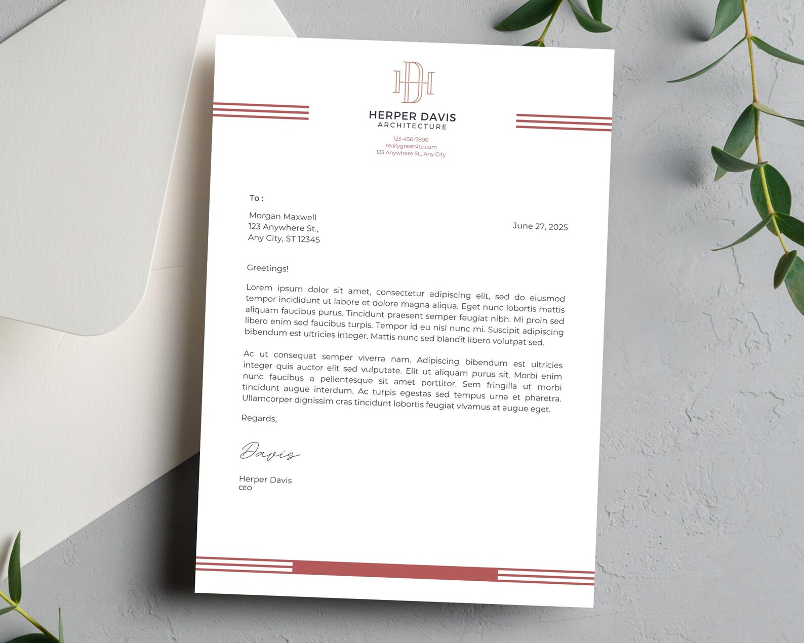 Luxury Letterhead Design Hotel’s Official Letterhead Template for ...