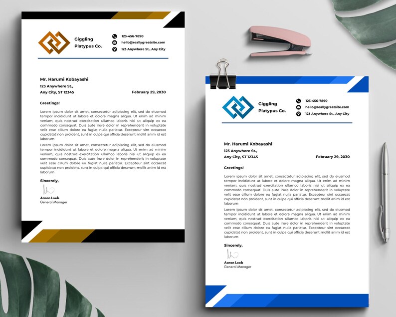 Minimal Letterhead Template Corporate Letterhead Company Letterhead ...