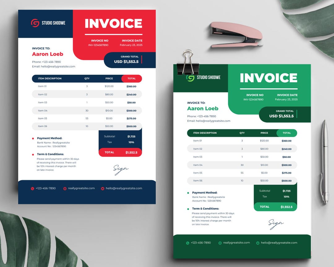 Invoice Template Editable, Small Business Custom Order Form Printable ...