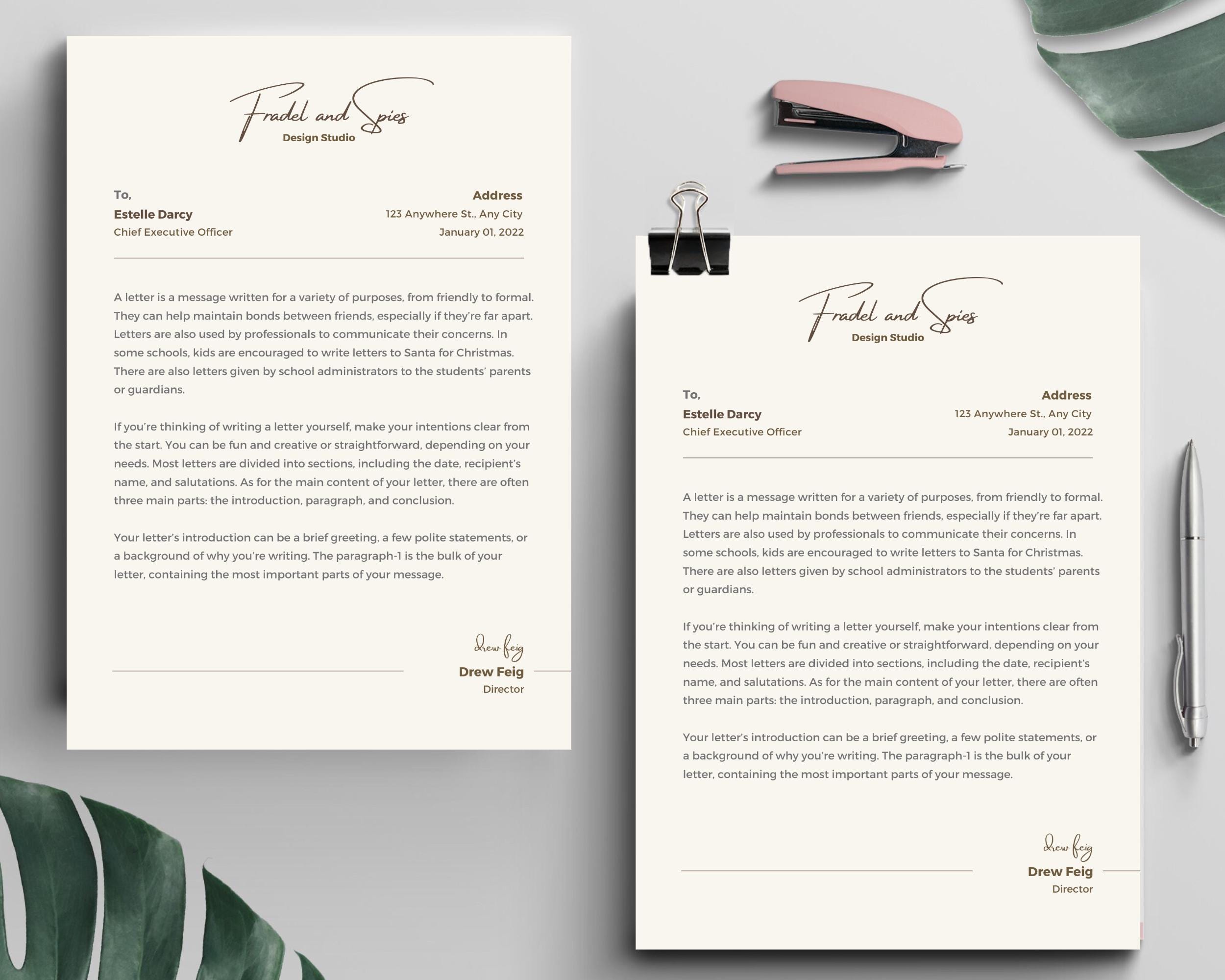 Professional Letterhead Design, Elegant Customizable Letterhead for ...
