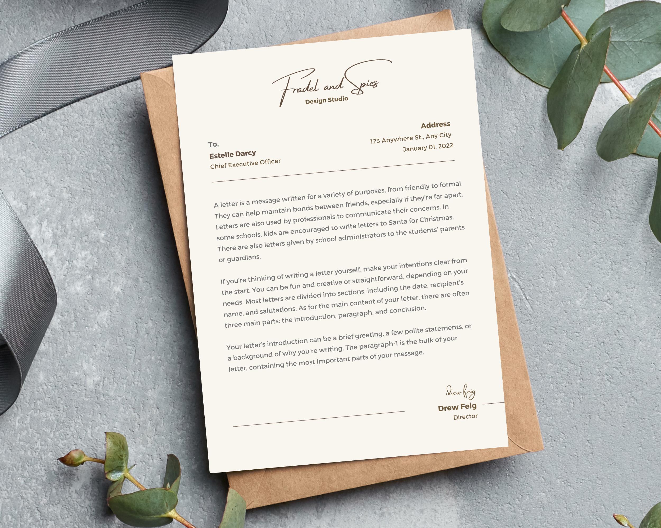 Professional Letterhead Design, Elegant Customizable Letterhead for ...