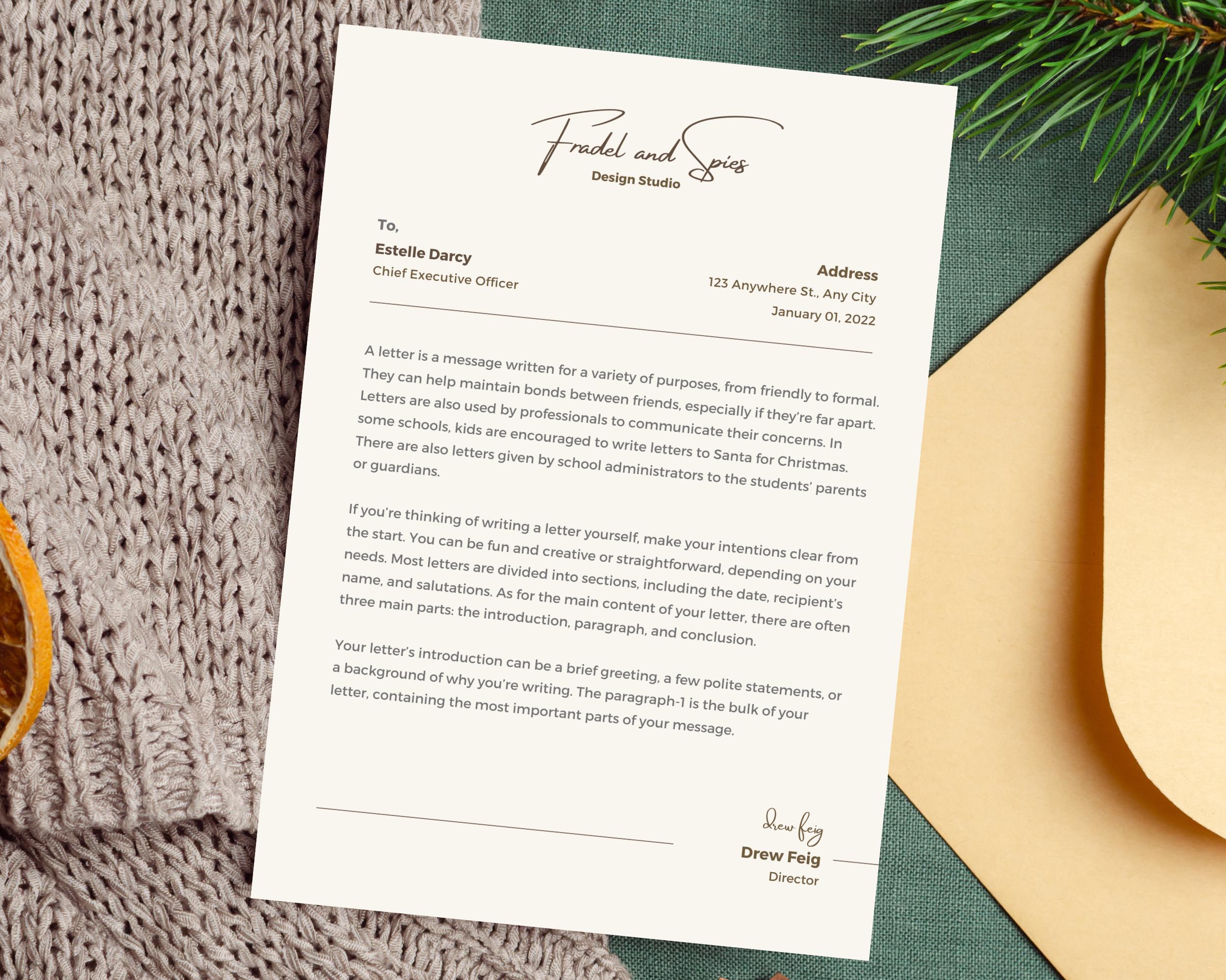 Professional Letterhead Design, Elegant Customizable Letterhead for ...