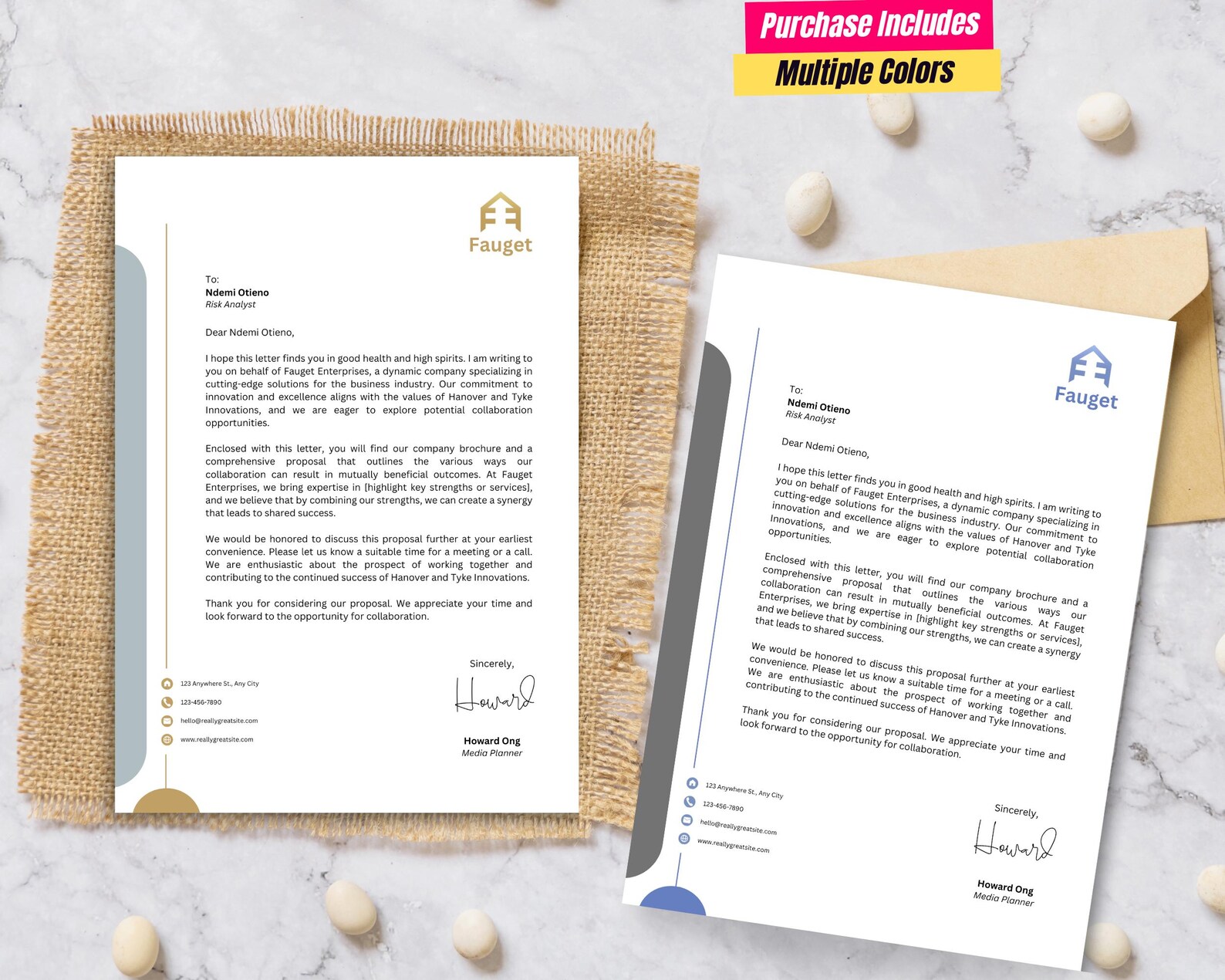 Professional Letterhead Design Elegant Customizable Letterhead for ...
