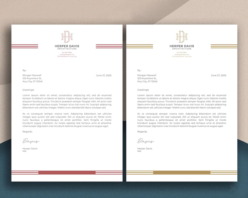 Luxury Letterhead Design Hotel’s Official Letterhead Template for ...