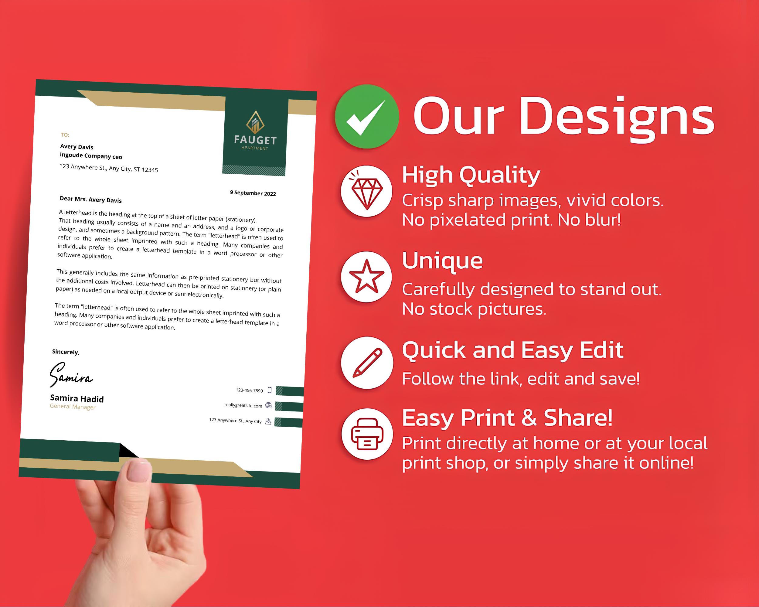 Letterhead Template Corporate Letterhead Multipurpose Letterhead ...