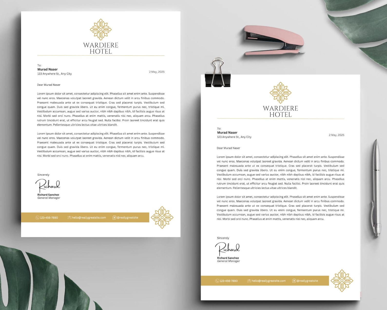 Luxury Hotel Letterhead Design Hotel’s Official Letterhead Template for ...