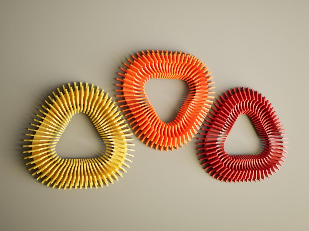 Parametric Wall Art Set, Triangle Bundle, Wood Wall Decor, Living Room ...