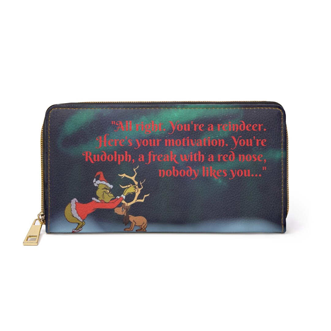 Grinch Inspired Zipper Wallet Featuring Max - Etsy