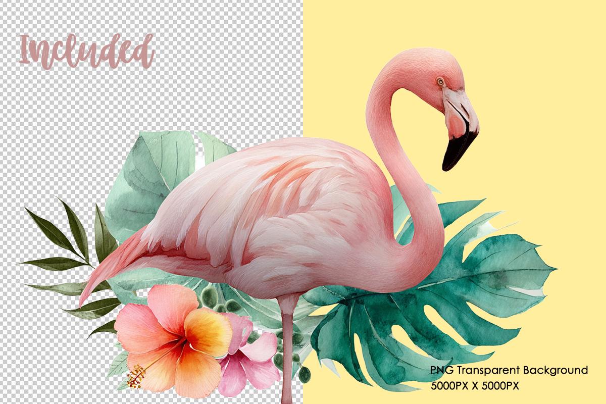 Flamingo Clipart PNG Bundle | Tropical Watercolor Flamingos With ...