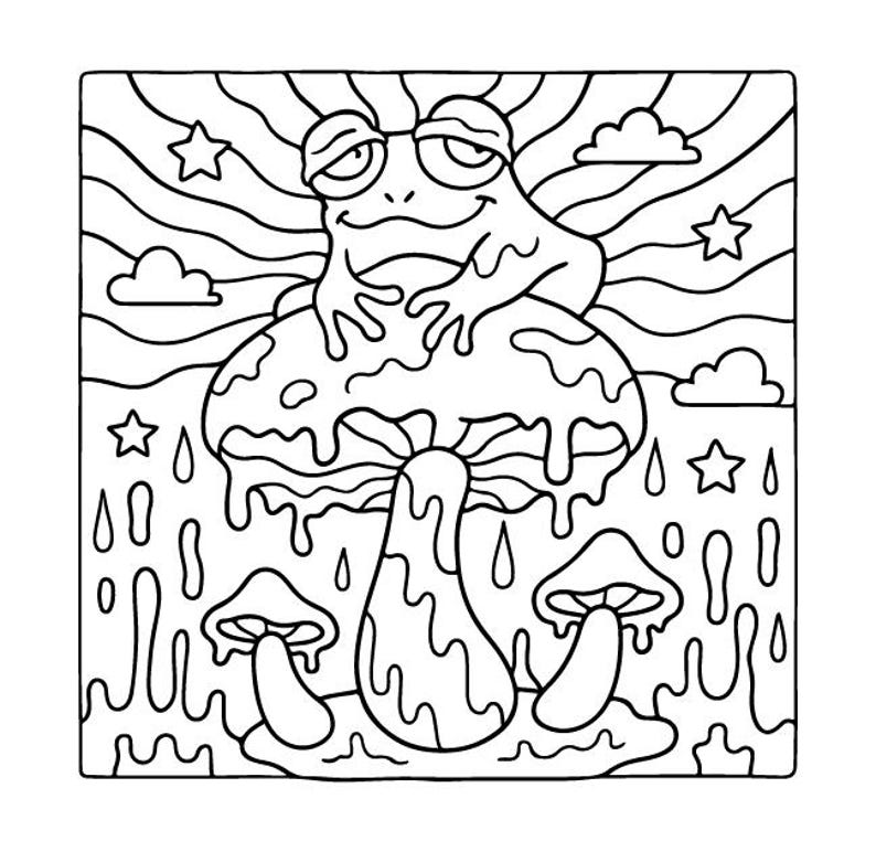 Trippy Vibes Groovy Coloring Pages | Set Four 10 Pages | Instant ...
