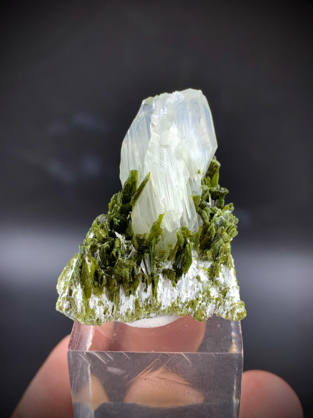 Aesthetic Epidote Crystals Bunches & Flowers With Clear Calcite Combine ...