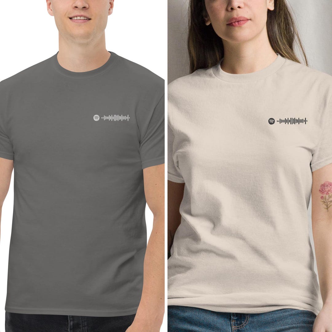 Custom Embroidered Spotify Code Matching Tshirts for Couples Cute Tees ...
