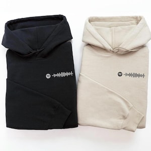 Custom Embroidered Spotify Code Matching Hoodie for Couples, With ...