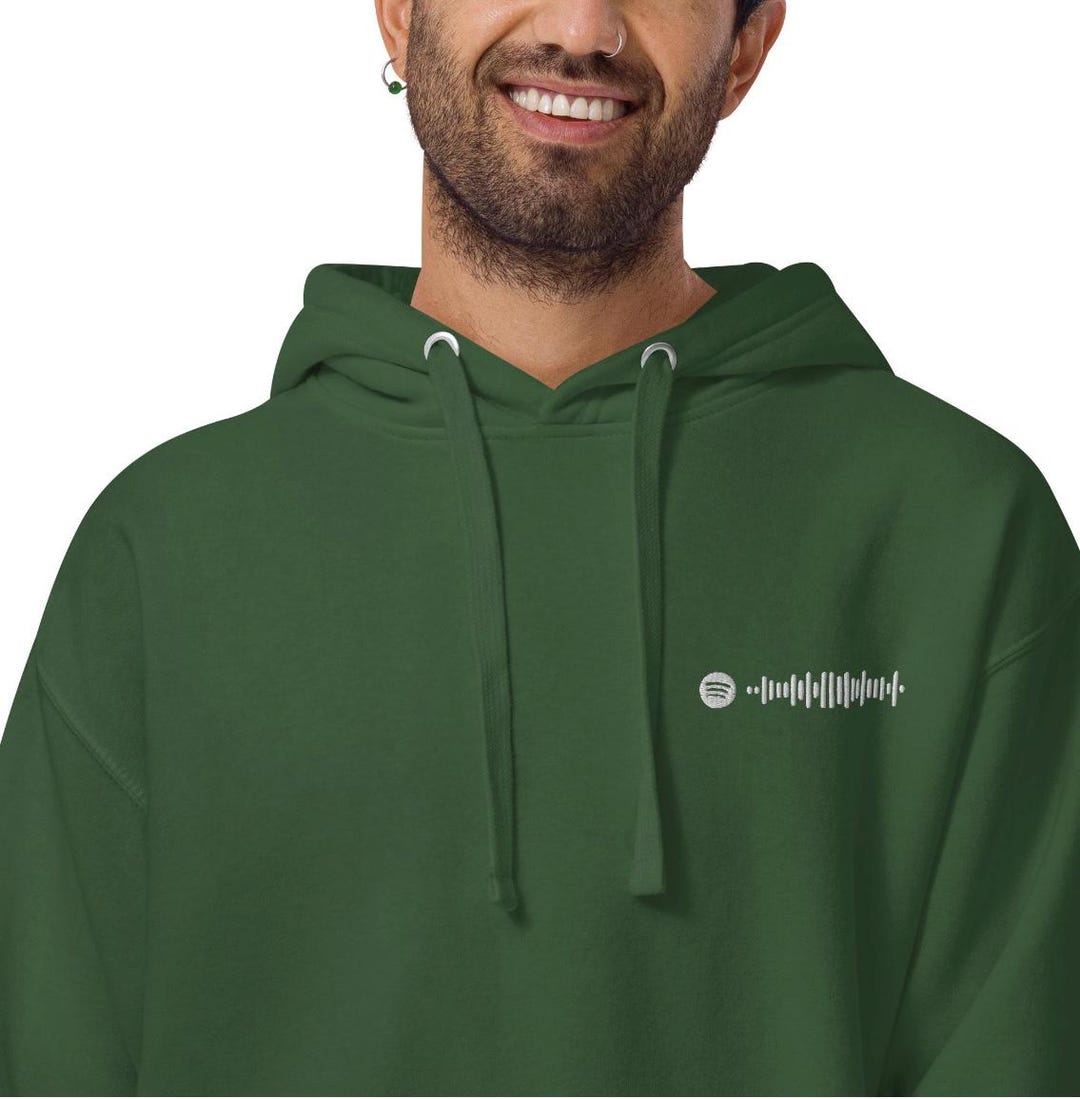 Custom Embroidered Spotify Code Matching Hoodie for Couples - Cute ...