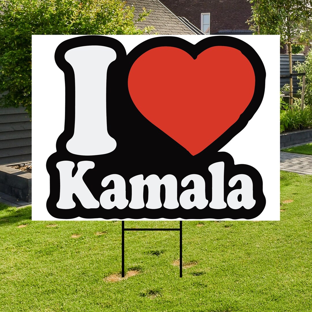 I Love Kamala Harris Heart Yard Sign, Kamala Harris Vice President Yard ...