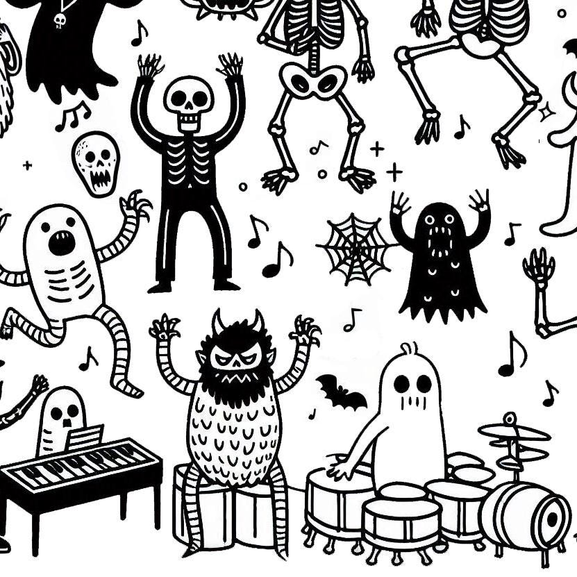 5 Monster Mash Halloween Coloring Pages Pack for Kids: Fun & Spooky ...