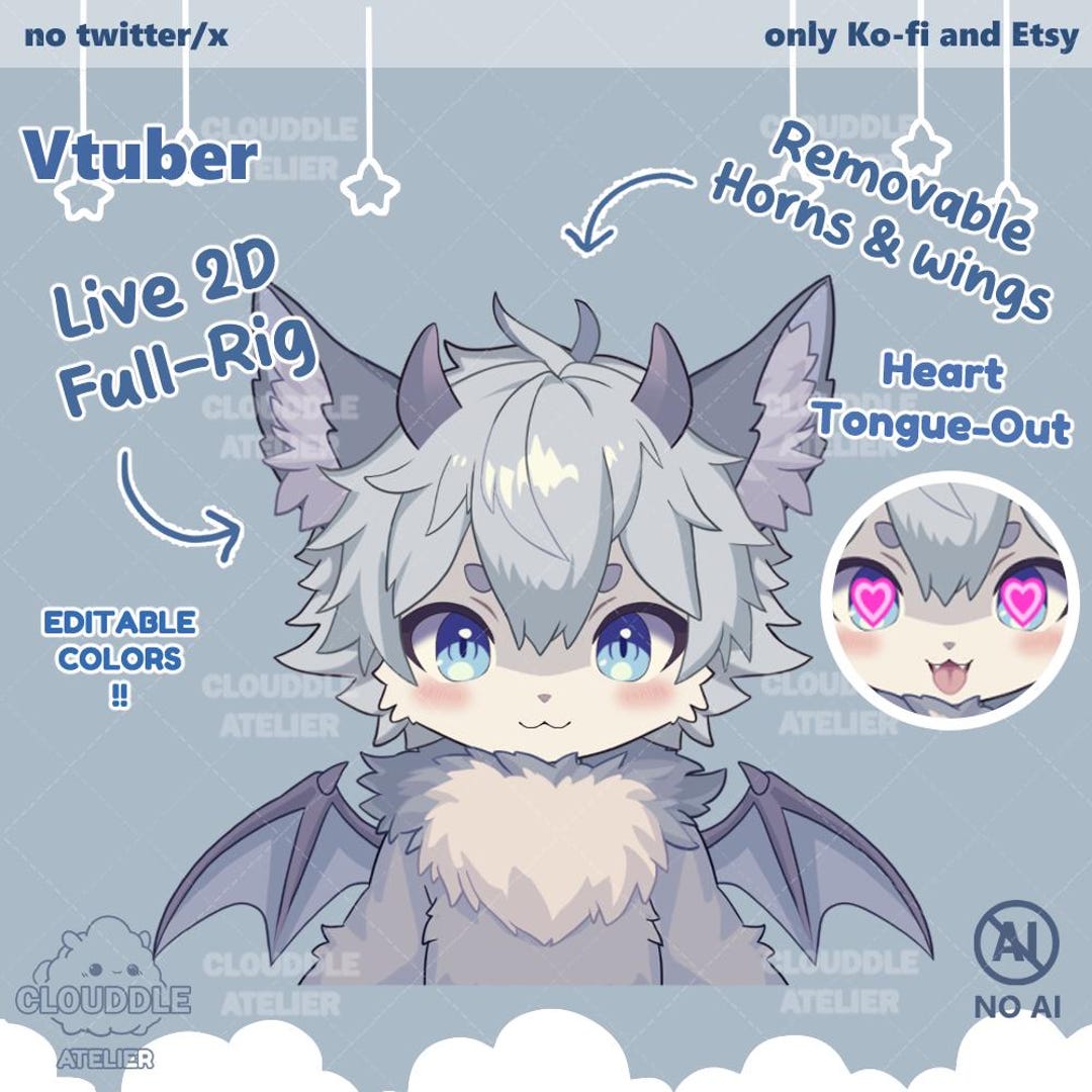 Kemono Furry Vtuber Live2d Model / Premade / Customizable Vtuber / Full ...