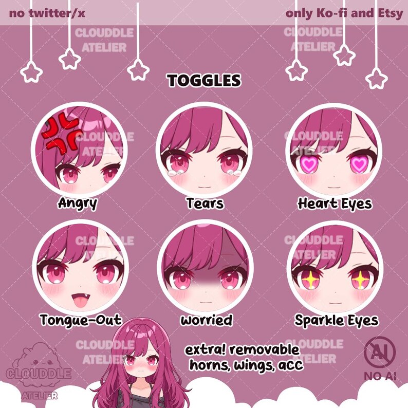 Cute Devil Girl Vtuber Live2d Model / Premade / Customizable Vtuber ...