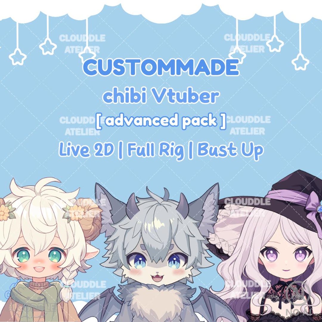 Custom Vtuber Live2d Model / Advanced Pack / Customizable Vtuber / Full Rigged Vtuber / Chibi ...