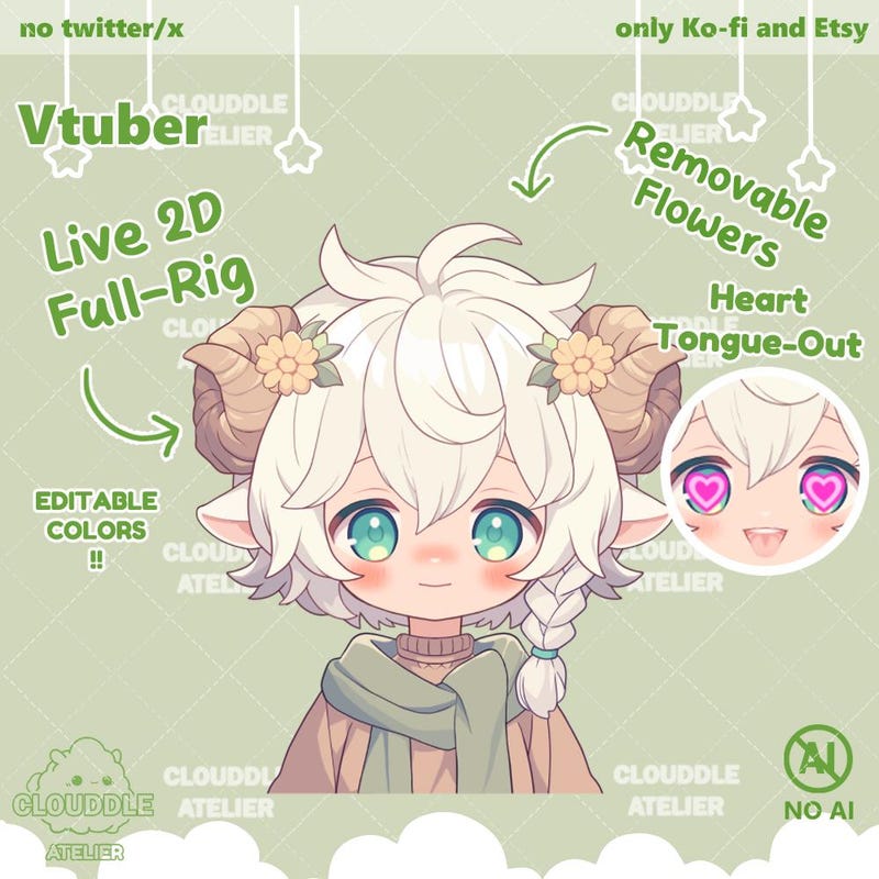 Sheep Vtuber Model Male - Etsy