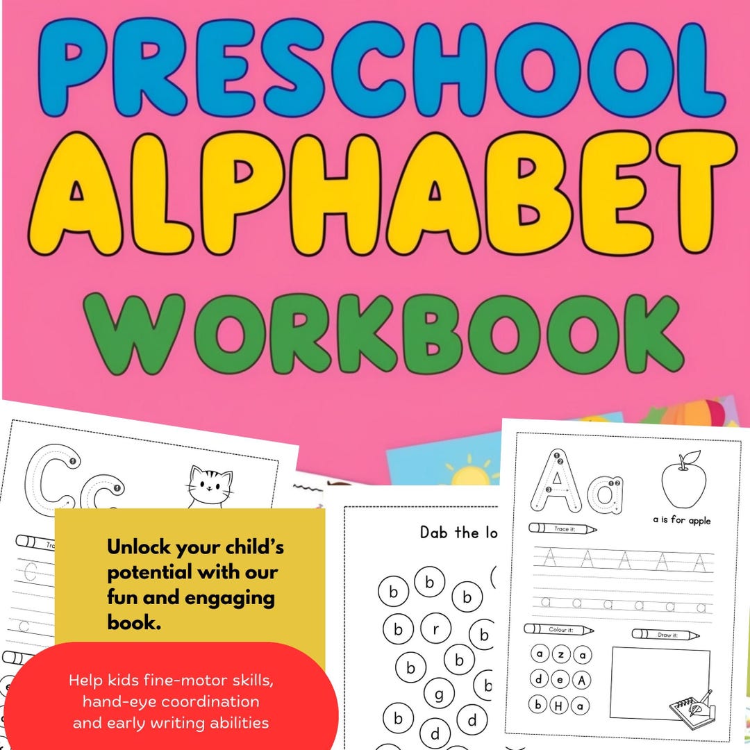 Preschool Alphabet Workbook - Etsy