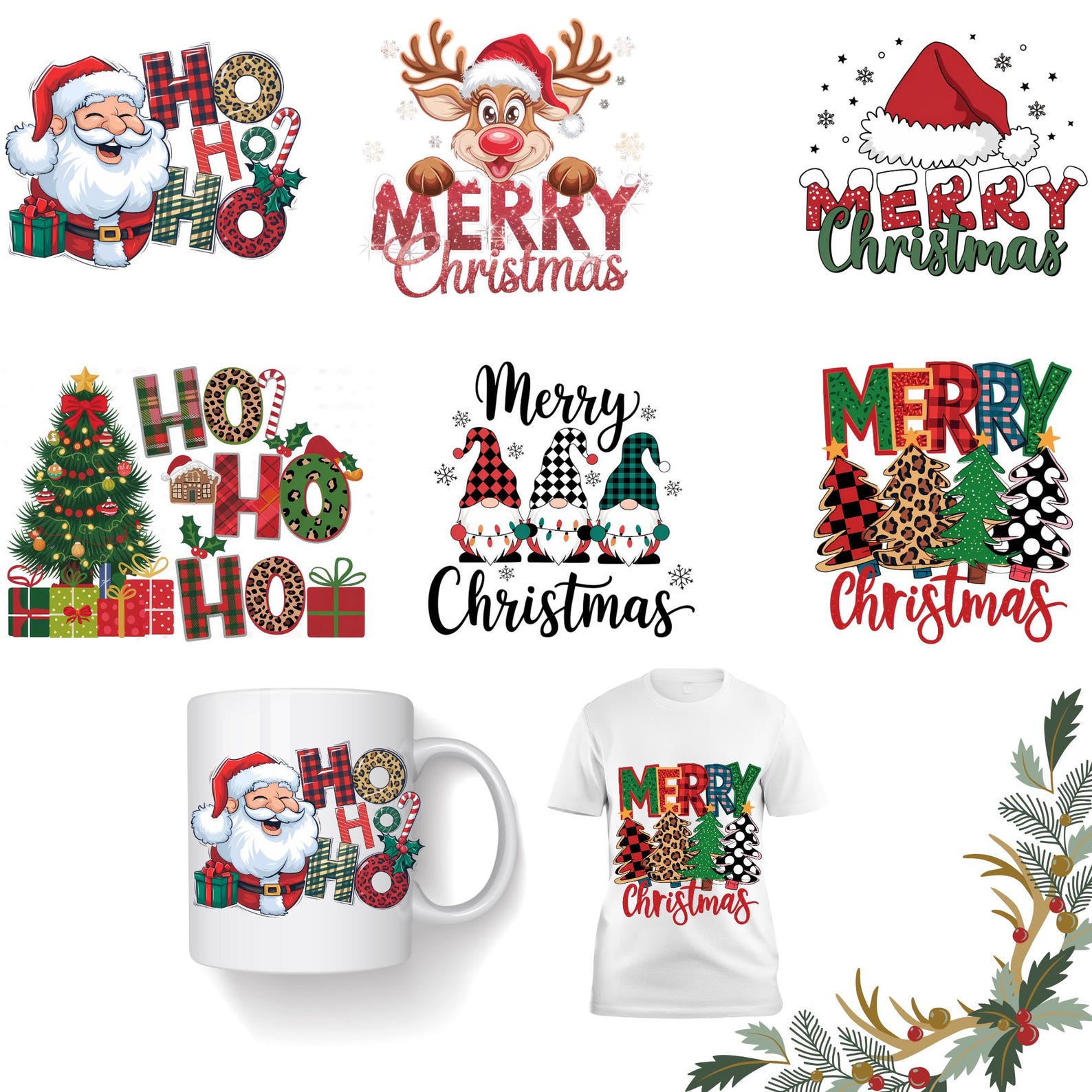 Multiple Merry Christmas SVG Designs - Etsy