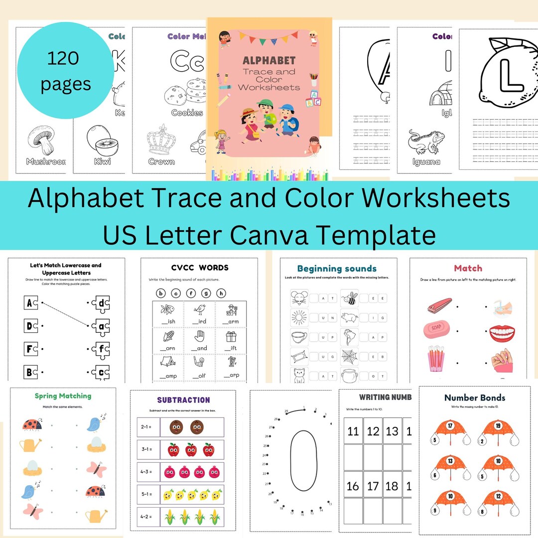 Fun Alphabet Trace and Color Worksheets for Kids: Engaging Learning ...