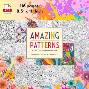 Amazing Patterns: Adult Coloring Pages for Relaxation & Creativity - Etsy