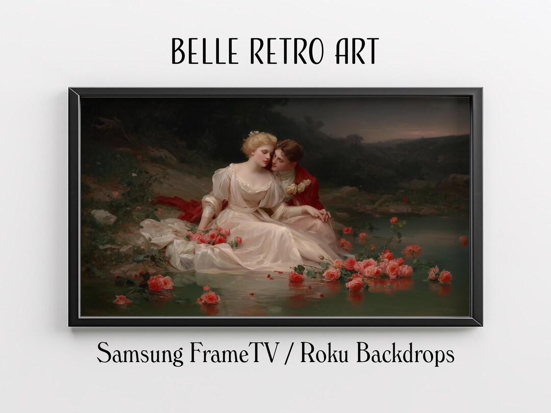 Victorian Couple TV Art, Romantic Rose Painting (digital Download 4K ...