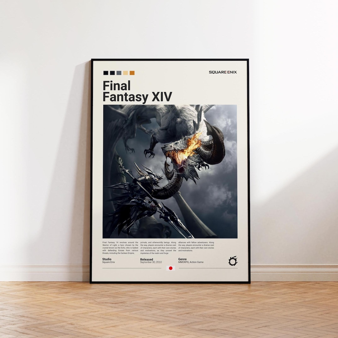 Final Fantasy 14 Poster, Video Game Poster, Minimalist Game Print ...