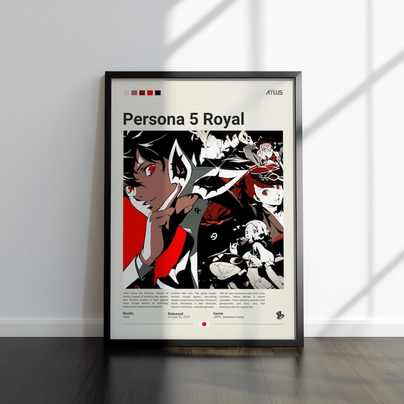 Persona 5 Royal Poster, Video Game Poster, Minimalist Game Print ...