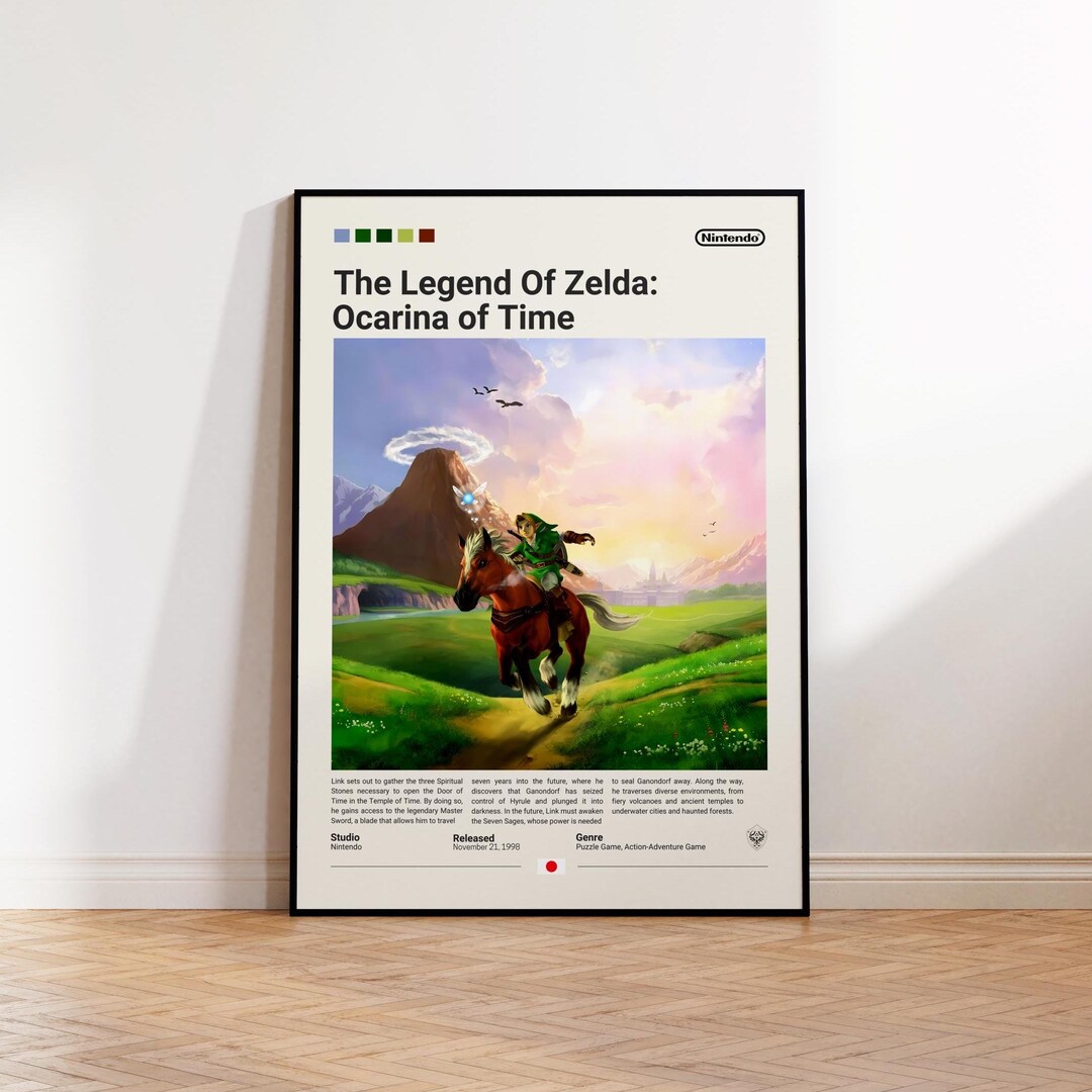 The Legend of Zelda Ocarina of Time Poster, Video Game Poster ...